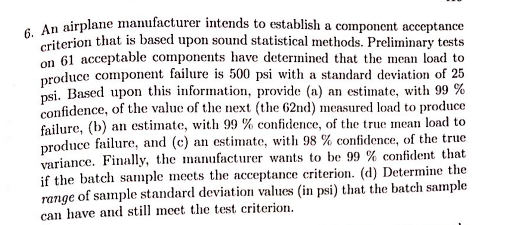 Solved An airplane manufacturer intends to establish a | Chegg.com