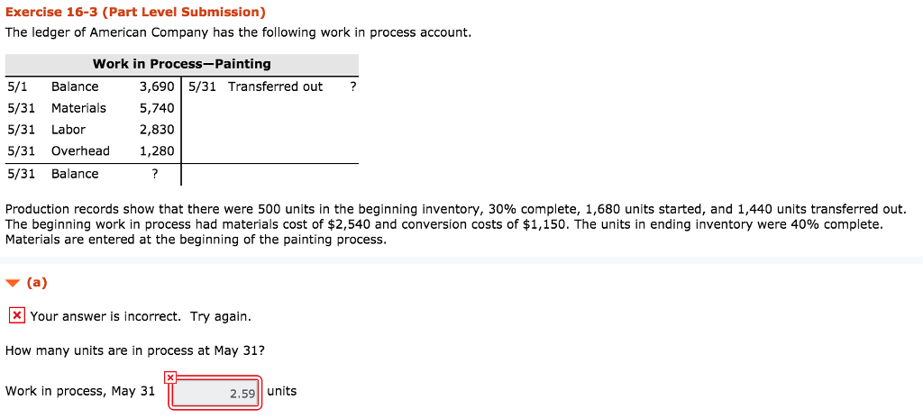 Solved Exercise 16-3 (Part Level Submission) The ledger of | Chegg.com