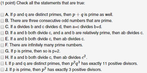 Solved Check all the statements that are true: If p and q | Chegg.com