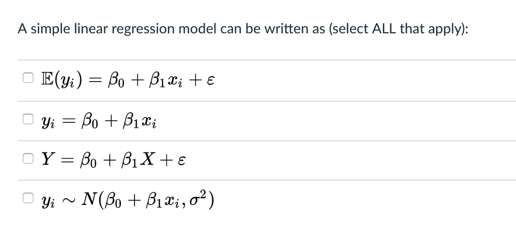 Solved A simple linear regression model can be written as | Chegg.com