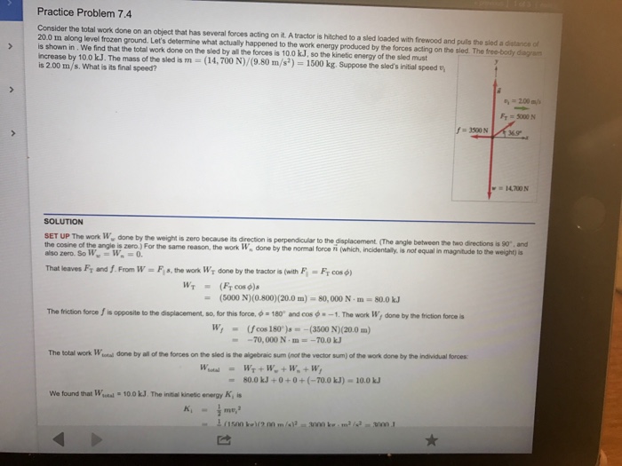 Solved Practice Problem 7.4 Consider the total work done on | Chegg.com