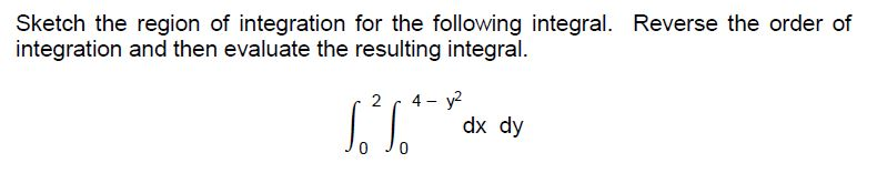 Solved Sketch the region of integration for the following | Chegg.com