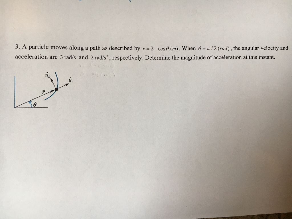 Solved A particle moves along a path as described by r = 2 - | Chegg.com