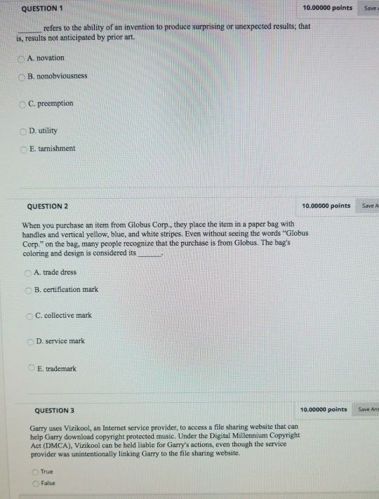 Solved QUESTION 1 10.00000 points Save refers to the ability | Chegg.com