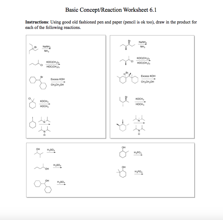 Solved Basic Concept/Reaction Worksheet 6.1 Instructions: | Chegg.com