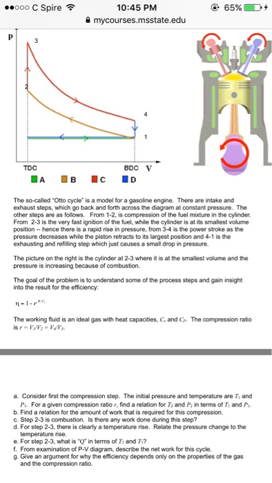 Solved oo C Spire 65% D + 10:45 PM mycourses.msstate.edu TDC | Chegg.com