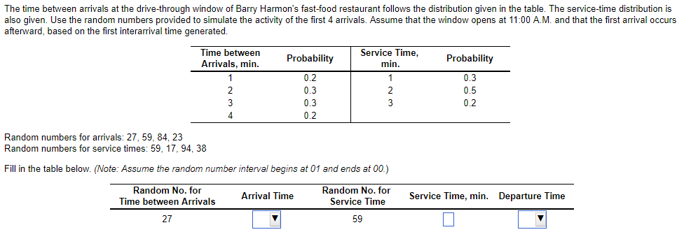 Solved The time between arrivals at the drive-through window | Chegg.com