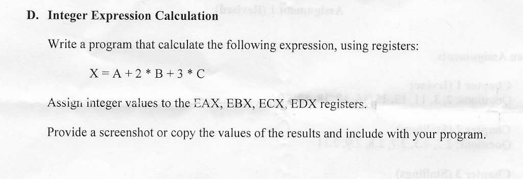Solved Write code using the Microsoft Assembly Language. | Chegg.com