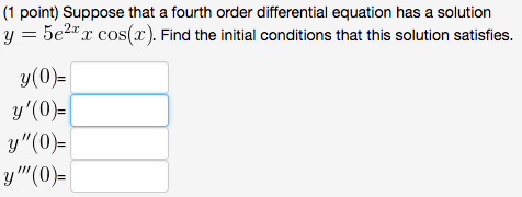 Solved (1 point) Suppose that a fourth order differential | Chegg.com