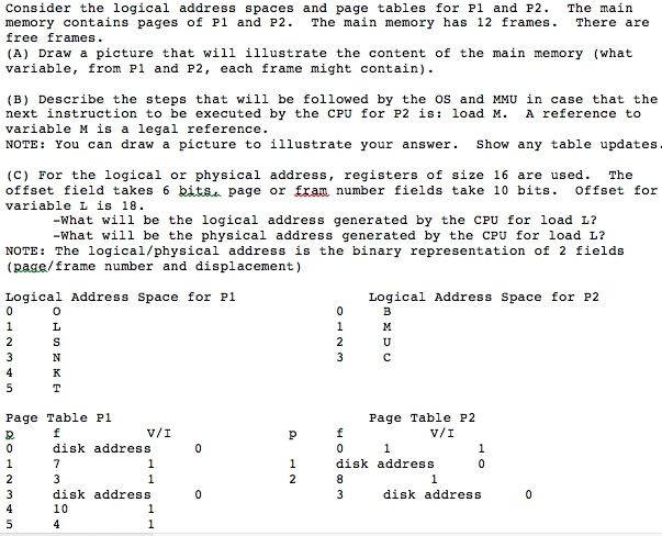 Solved Consider the logical address spaces and page tables | Chegg.com