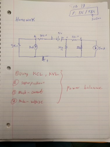 Solved Homework Using KCL, KVL Super positions Mash - | Chegg.com Solved Homework Using KCL, KVL Super positions Mash - | Chegg.com