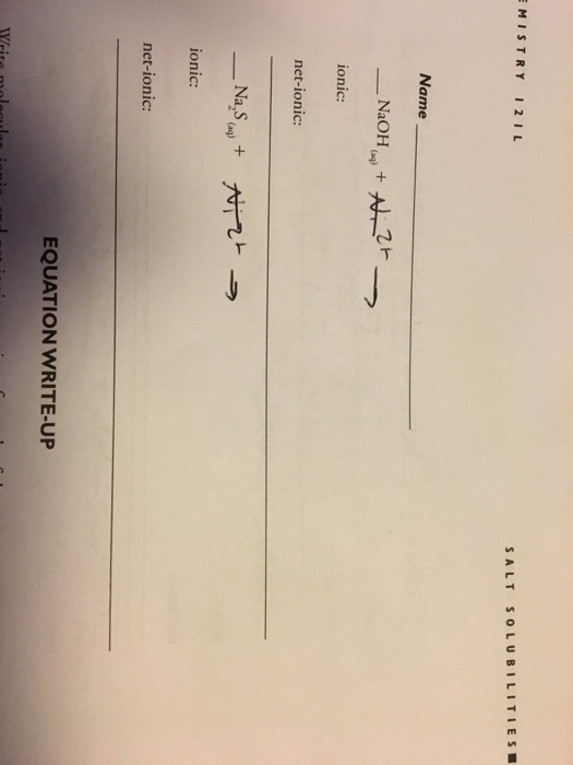 Solved UNKNOWN IDENTITY AND EQUATIONS UNKNOWN CATION | Chegg.com
