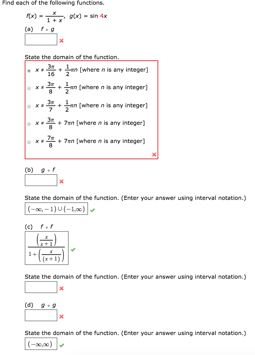 Solved Find each of the following functions. f(x) 1 x (a) f | Chegg.com