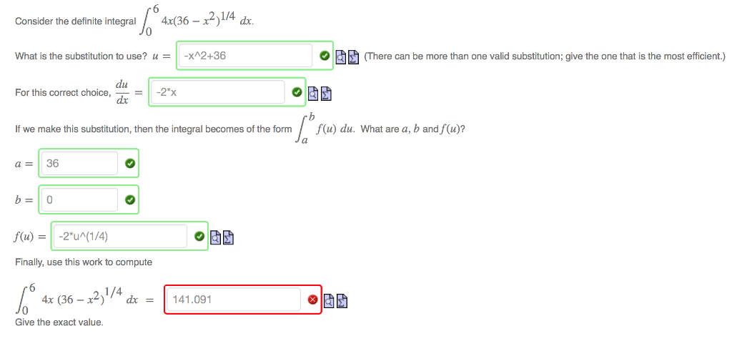 Solved Consider the definite integral 4x(36-x2) dx What is | Chegg.com Solved Consider the definite integral 4x(36-x2) dx What is | Chegg.com