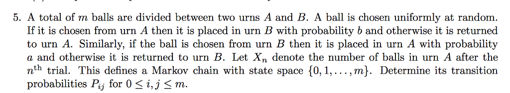 Solved A total of m balls are divided between two urns A and | Chegg.com