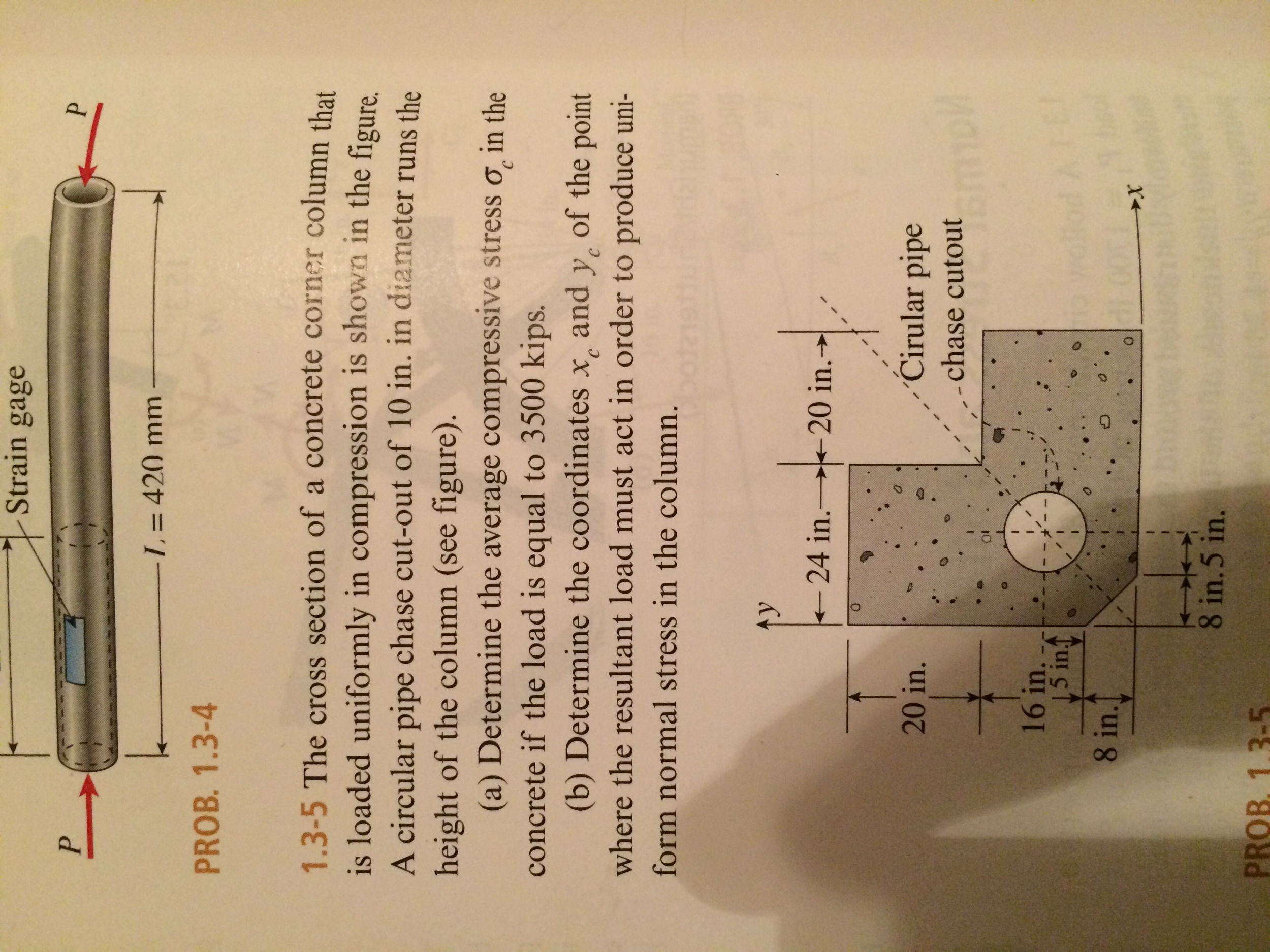 The cross section of a concrete corner column that is | Chegg.com