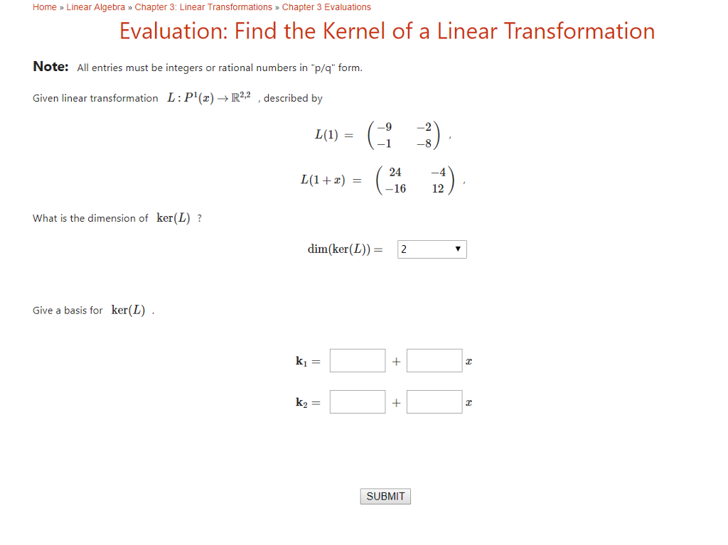 Solved Home » Linear Algebra » Chapter 3: Linear | Chegg.com