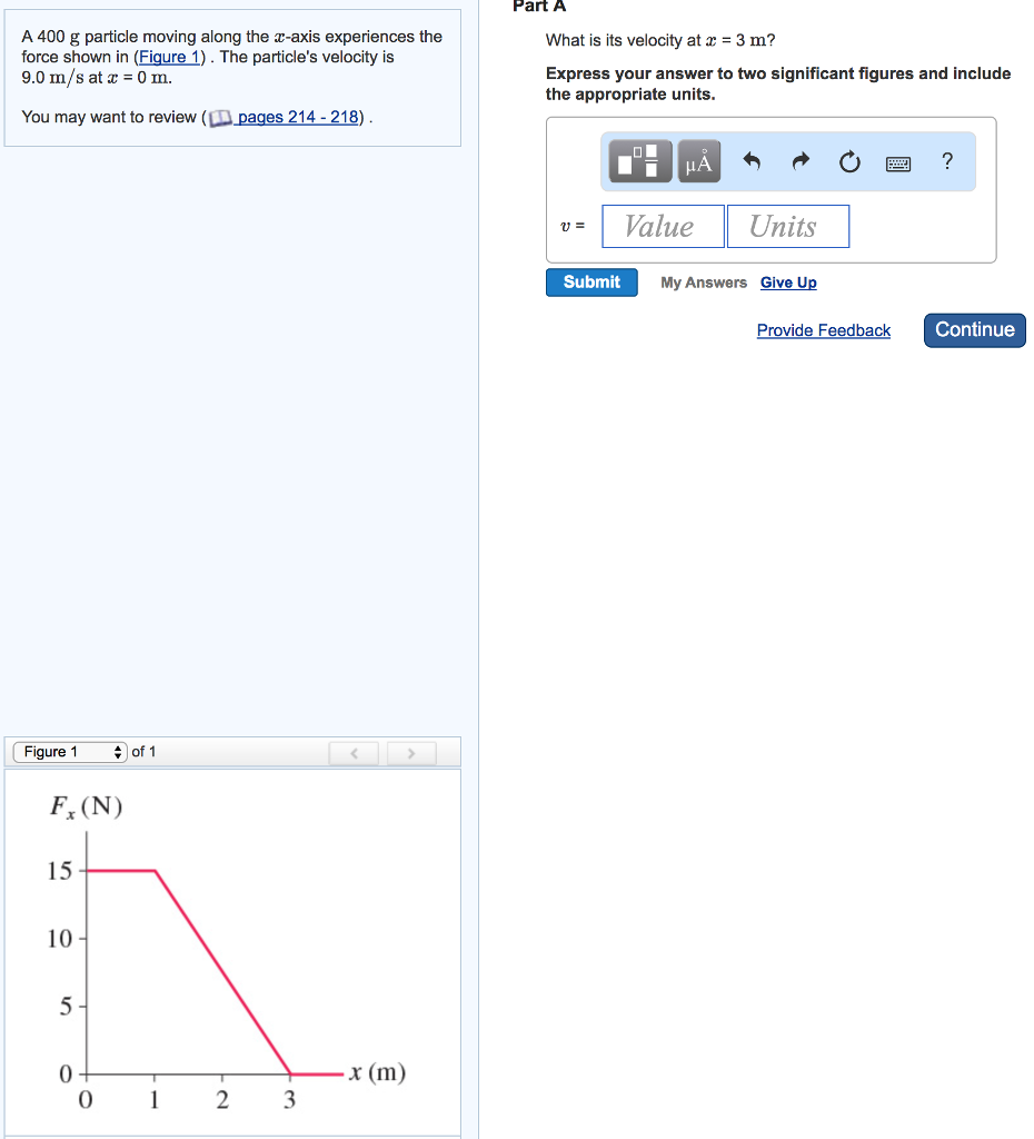Solved Part A A 400 g particle moving along the x-axis | Chegg.com