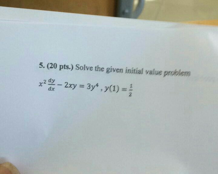 Solved 5. (20 pts.) Solve the given initial value problem 2 | Chegg.com