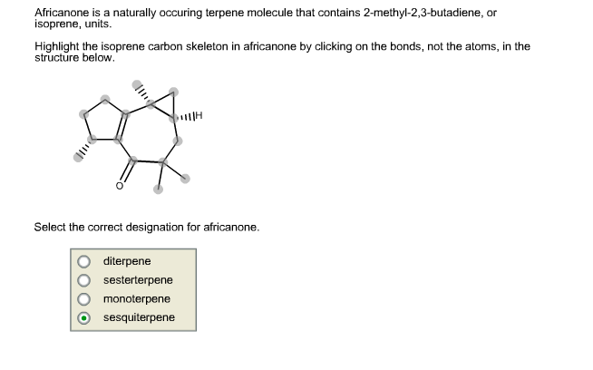 Solved Africanone is a naturally occuring terpene molecule | Chegg.com