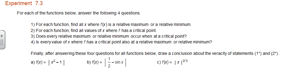 Solved For each of the functions below, answer the following | Chegg.com