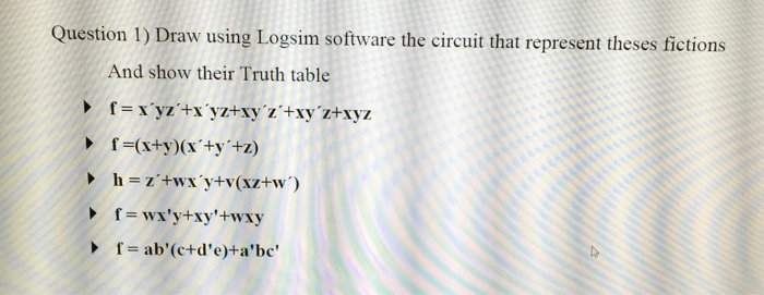 Solved Draw Using Logsim Software The Circuit That Represent