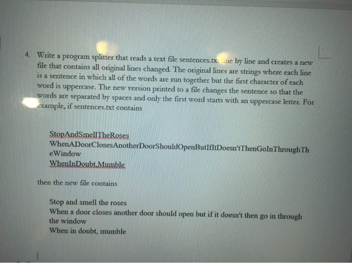 Write a program splitter that reads a text file | Chegg.com