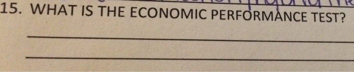 Solved 15. WHAT IS THE ECONOMIC PERFORMANCE TEST? | Chegg.com