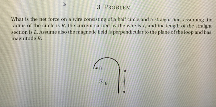 Solved What is the net force on a wire consisting of a half | Chegg.com