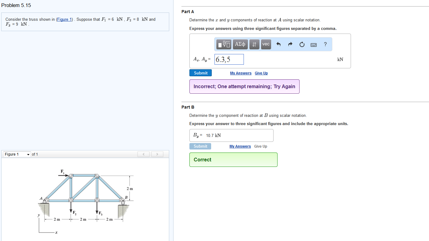 Solved Determine The X And Y Components Of Reaction At A
