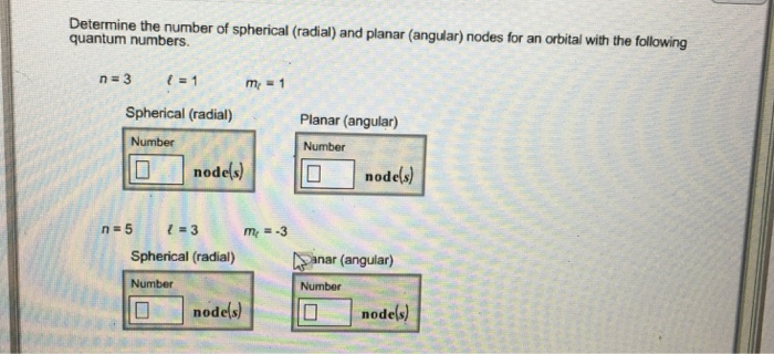 Solved Determine the number of spherical (radial) and planar | Chegg.com