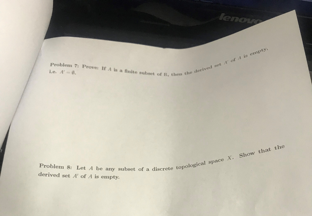 Solved Problem 7 Prove If A Is A Finite Subset Of R Then 2300