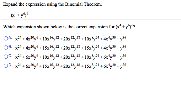 Solved Expand the expression using the Binomial Theorem. | Chegg.com