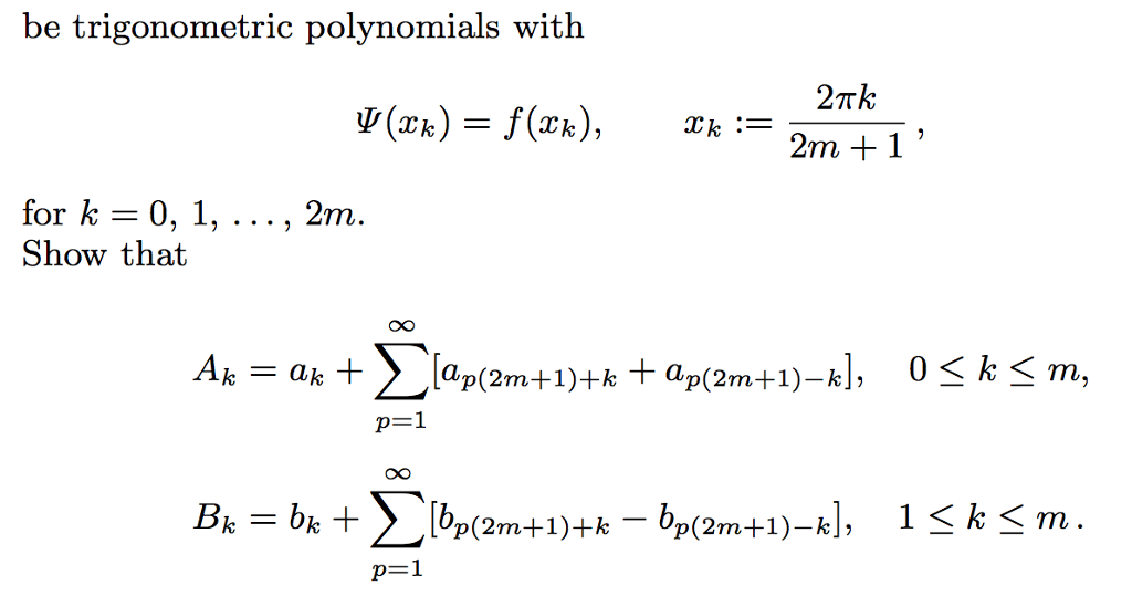 This is a question on trigonometric interpolation | Chegg.com
