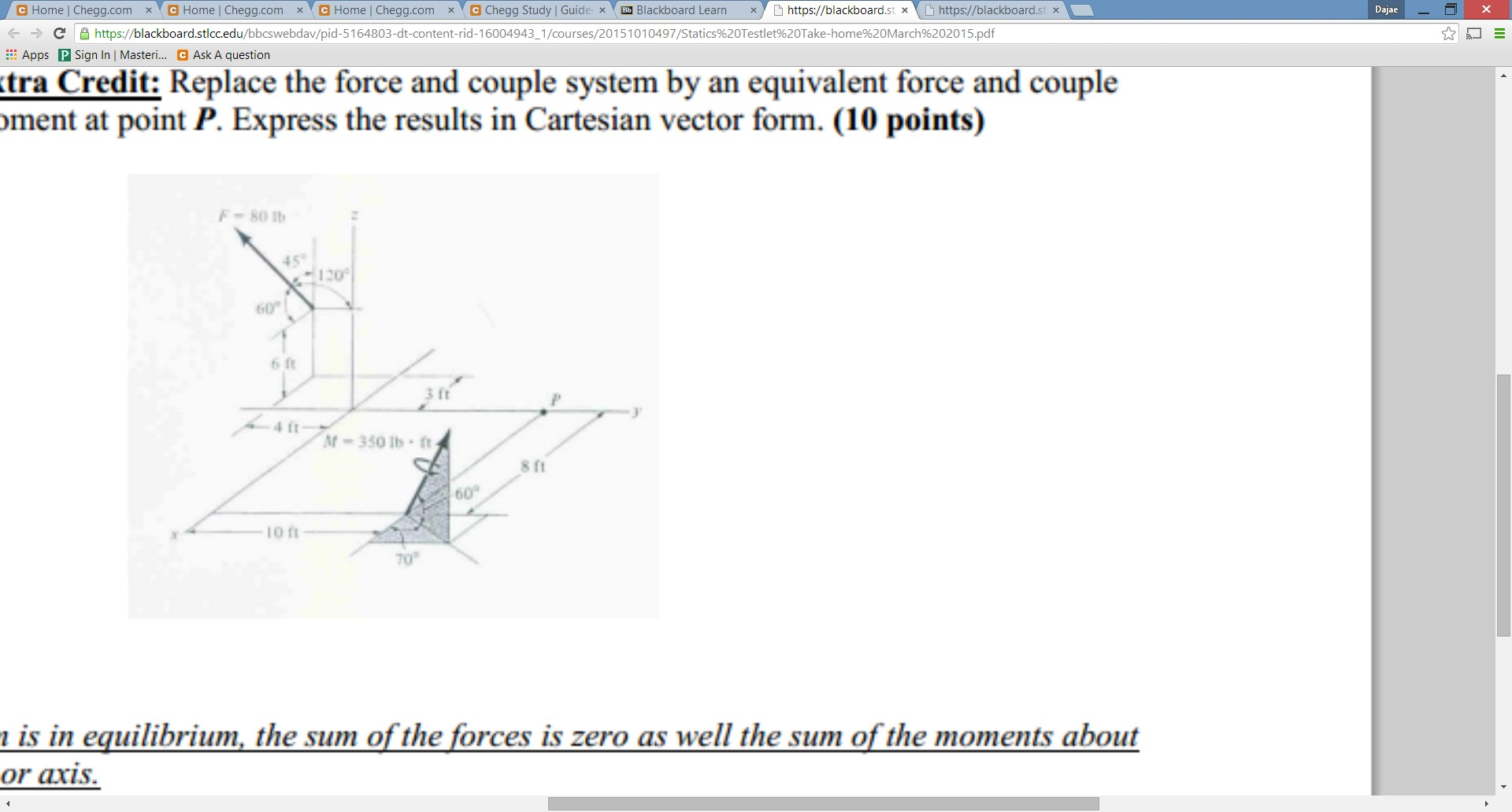 moment d'un couple de force