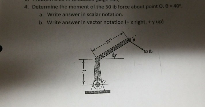 Solved 4. Determine the moment of the 50 Ib force about | Chegg.com