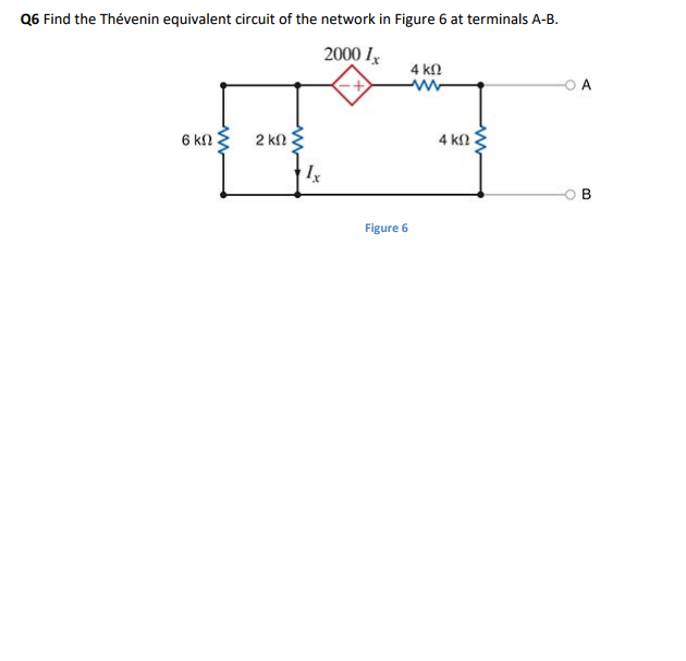 Solved Q6 Find the Thévenin equivalent circuit of the | Chegg.com