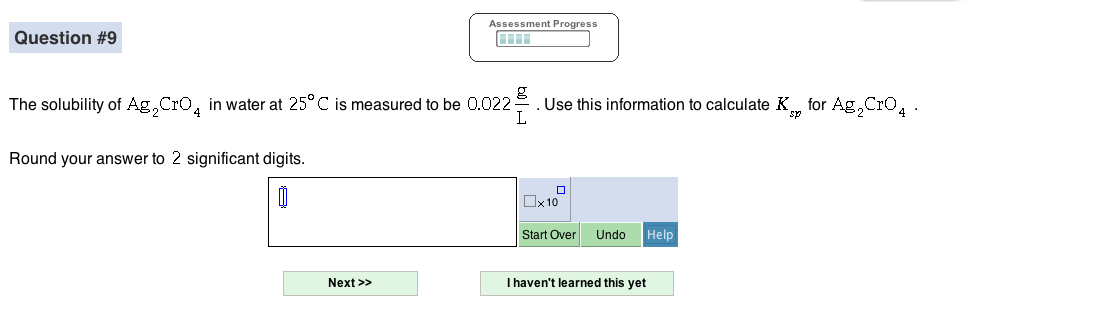 Solved The solubility of Ag2 CrO4 in water at 25 degree C is | Chegg.com