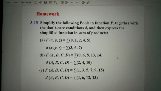 Solved locals Document凹 Homework 3-15 Simplify the following | Chegg.com