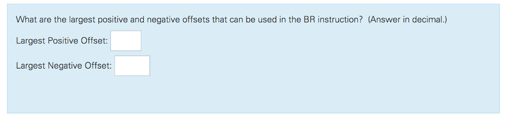 Solved What are the largest positive and negative offsets | Chegg.com