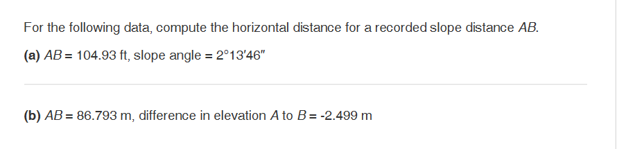 Solved For the following data, compute the horizontal | Chegg.com