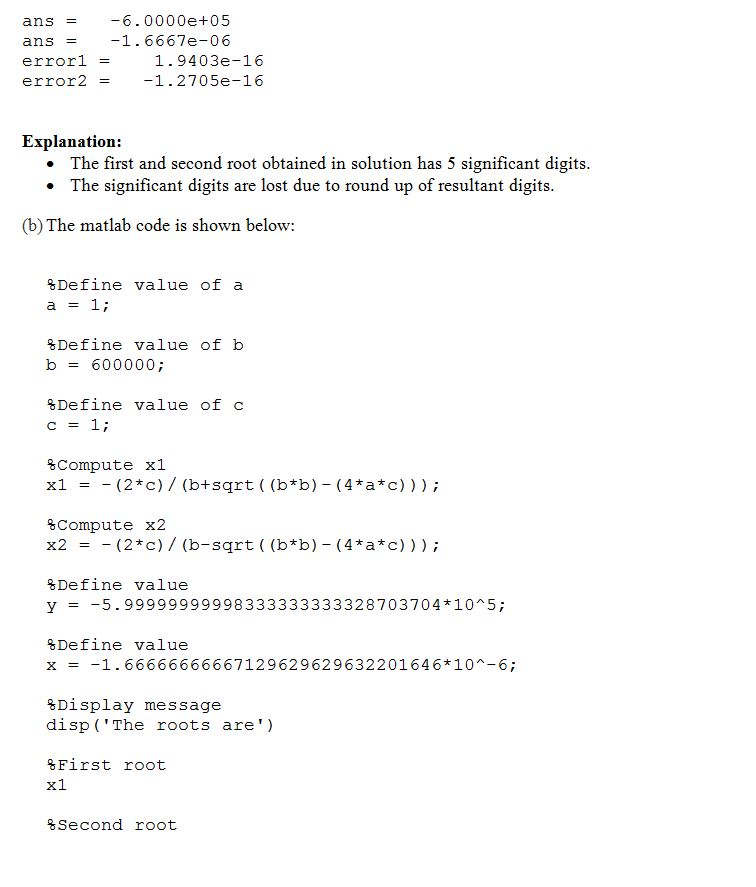 (Solved Homework): MATLAB R2017a. For part C; Use command format long ... (Solved Homework): MATLAB R2017a. For part C; Use command format long ...