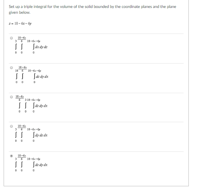 Solved Set up a triple integral for the volume of the solid | Chegg.com