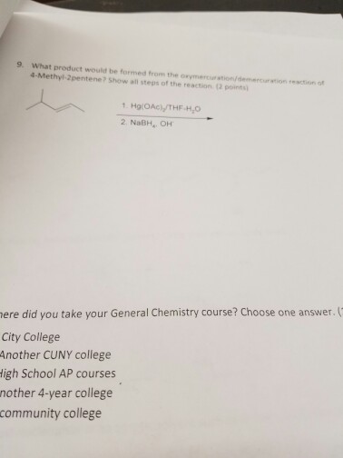 Solved Did you take your general chemistry course? choose | Chegg.com