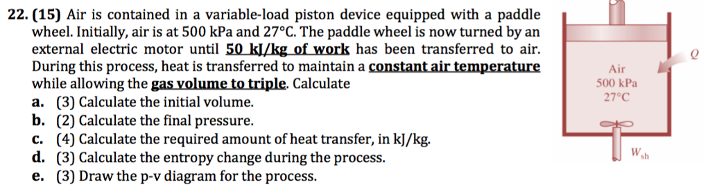 Solved Air is contained in a variable-load piston device | Chegg.com