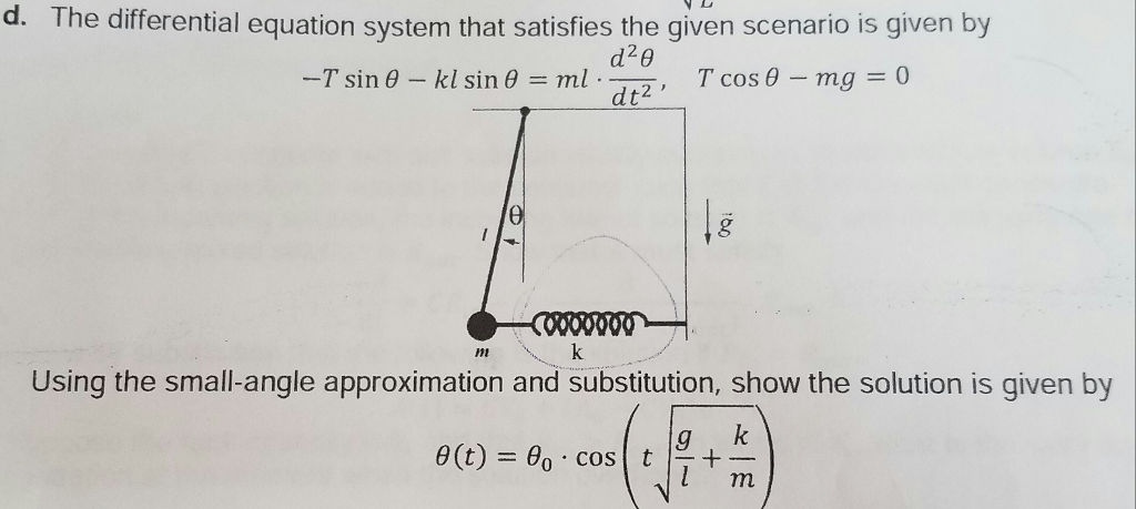 Solved d. The differential equation system that satisfies | Chegg.com