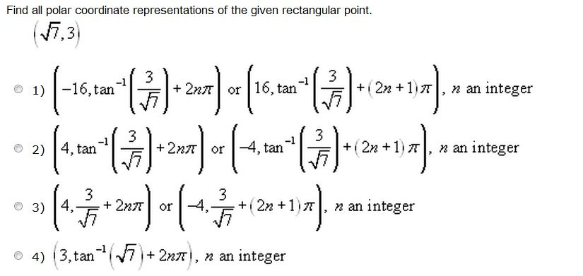 Solved Find all polar coordinate representations of the | Chegg.com