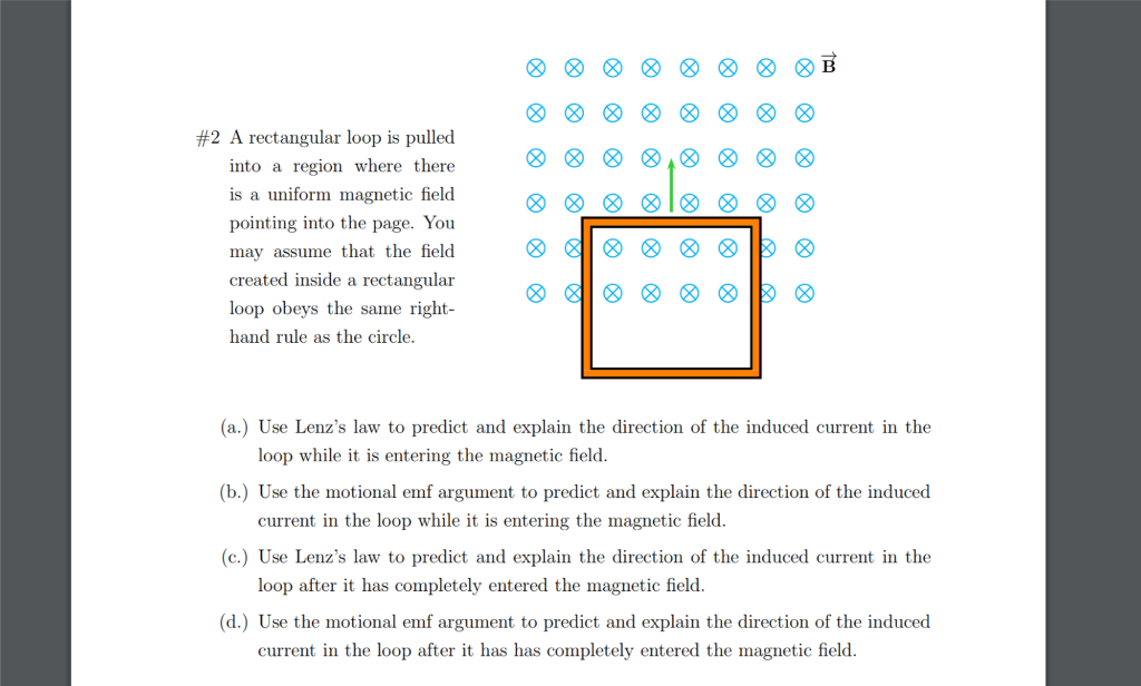 Solved A rectangular loop is pulled into a region where | Chegg.com