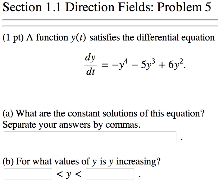 Solved Section 1 1 Direction Fields Problem 5 1 Pt A