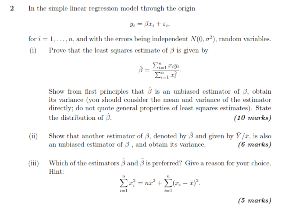 In The Simple Linear Regression Model Through The 
